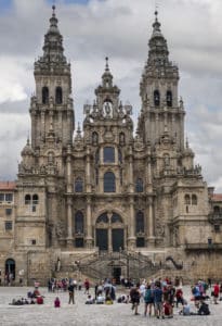 Christian pilgrims celebrate their faith in Santiago de Compostela.